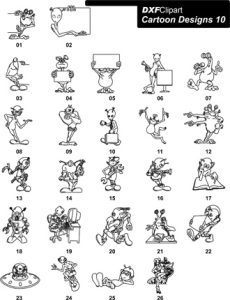 DXF Cartoon Designs-10 - DXF Clip Art