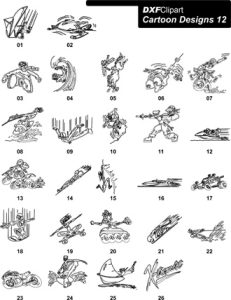 DXF Cartoon Designs-12 - DXF Clip Art