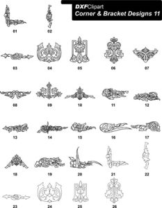 DXF Corner & Bracket Designs-11 - DXF Clip Art