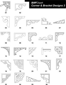 DXF Corner & Bracket Designs 3 - DXF Clip Art