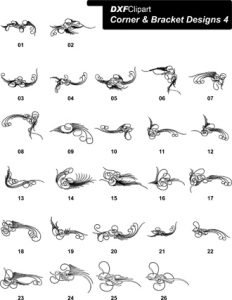 DXF Corner & Bracket Designs 4 - DXF Clip Art