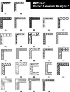 DXF Corner & Bracket Designs 7 - DXF Clip Art