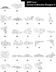 DXF Corner & Bracket Designs 8 - DXF Clip Art