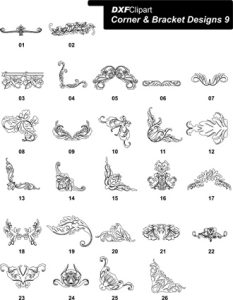 DXF Corner & Bracket Designs 9 - DXF Clip Art