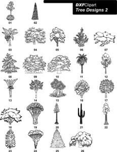 DXF Tree Designs 2 - DXF Clip Art
